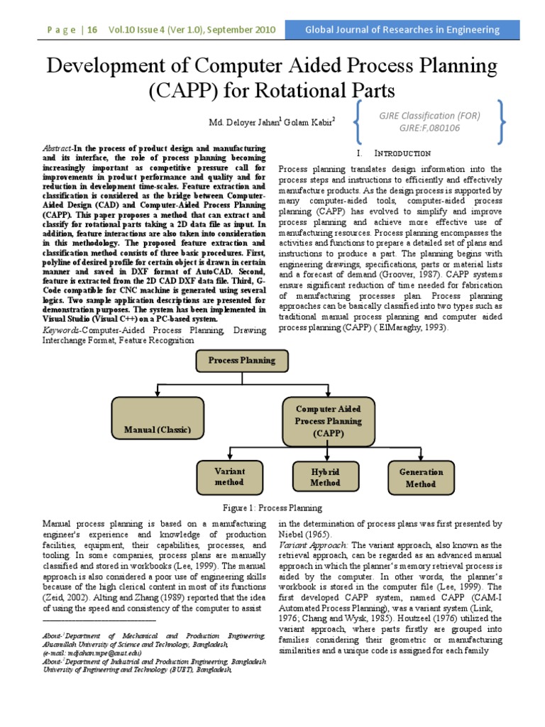 4 Development of Computer Aided Process Planning (CAPP) For Rotational ...