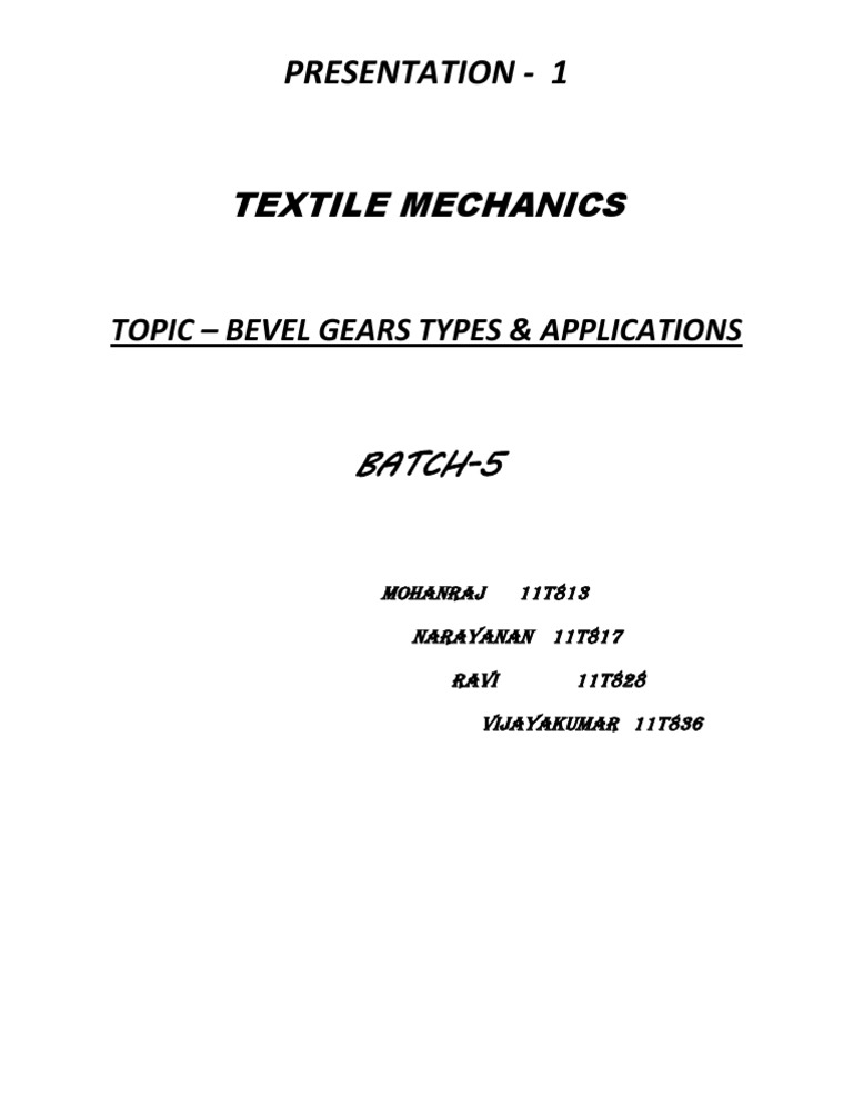 Presentation - 1: Textile Mechanics | PDF