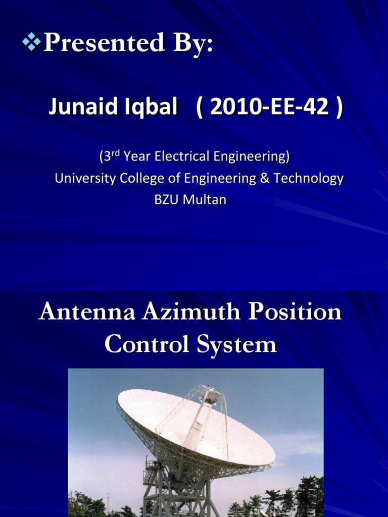 Antenna Azimuth Position Control System Pdf Control Theory Signal