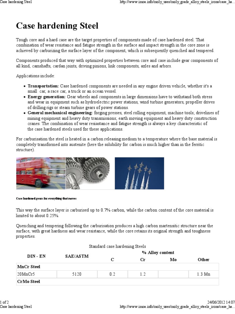 Case Hardening Steel PDF | PDF | Steel | Industrial Processes