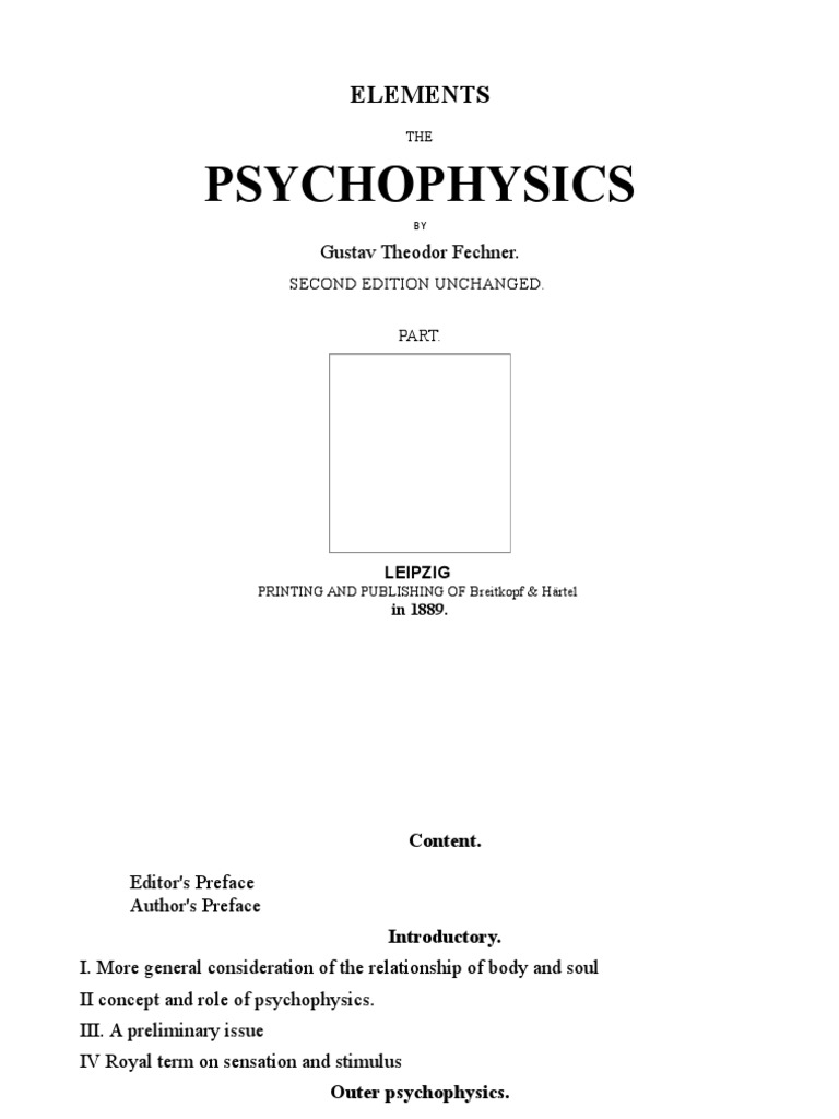 Elements The Psychophysics-01-English-Gustav Theodor Fechner. | PDF ...