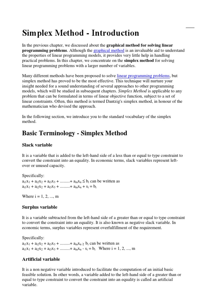 Simplex Method - Maximisation Case | PDF | Linear Programming | Mathematical Optimization