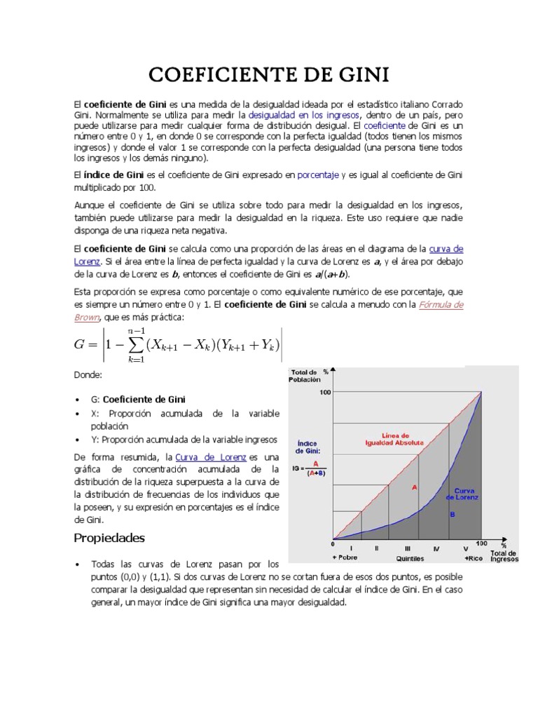 Coeficiente de Gini | PDF | Coeficiente GINI | Enseñanza de matemática