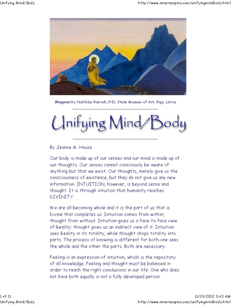 Unifying Mind and Body | PDF | Mind | Thought