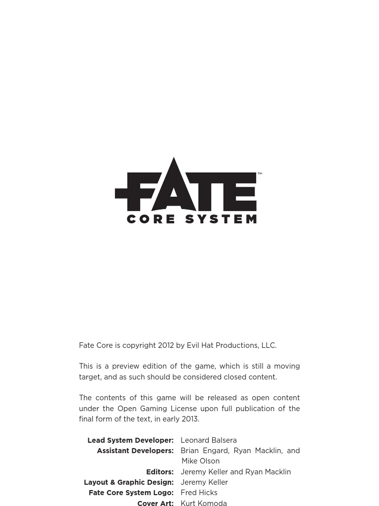 Fate Core Preview | PDF