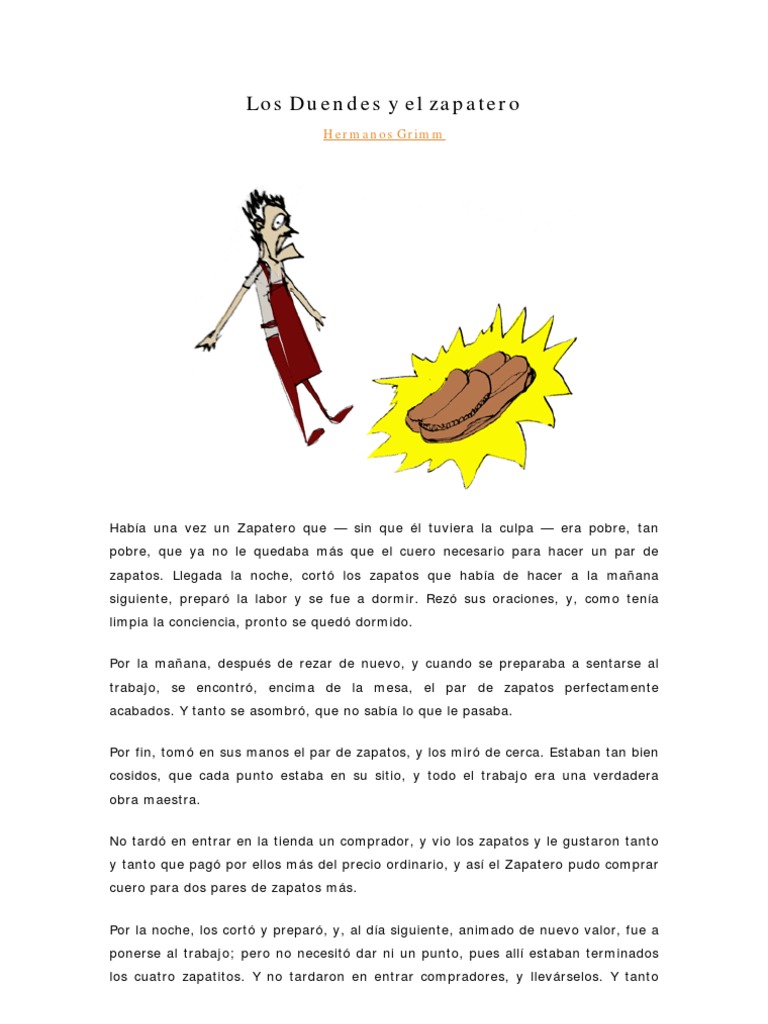 Duendes y el Zapatero: Cuento de Grimm | PDF | Ocio