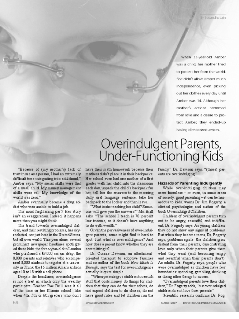 Overindjulgent Parents, Under-Functioning Kids | PDF | Seven Deadly ...