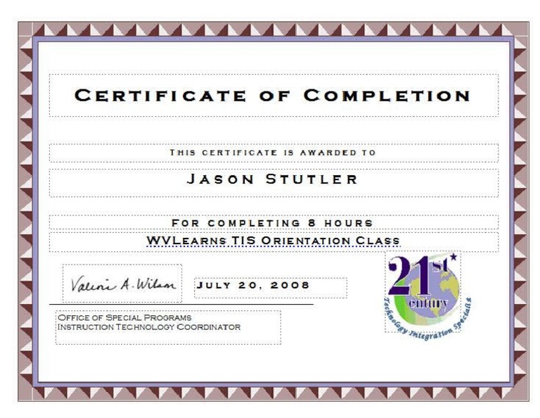 Orientation Certificate | PDF