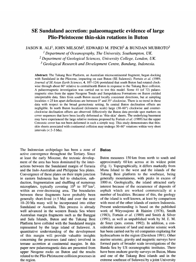 Buton of Sundaland | PDF | Geology | Plate Tectonics