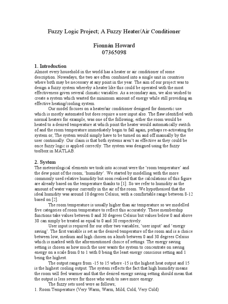 Fuzzy Logic Project | PDF