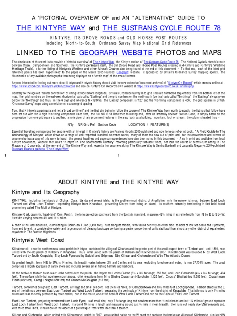 Kintyre Way - Kintyre and The Drove Roads - A Pictorial Overview | PDF ...