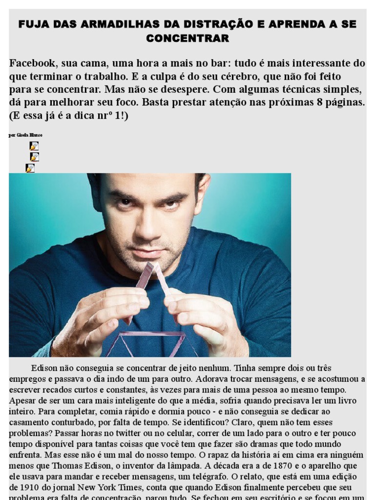 Fuja Das Armadilhas Da Distração e Aprenda A Se Concentrar | PDF ...