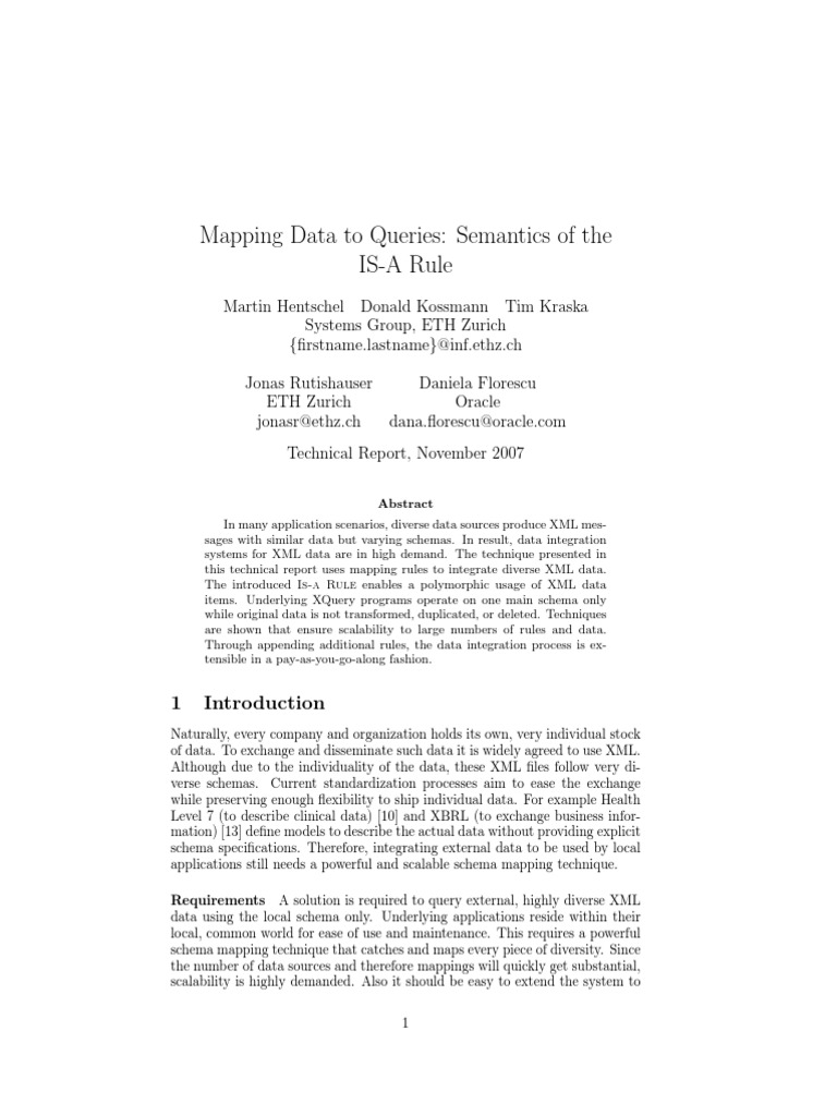 Mapping Data To Queries-TechReport2007 | PDF | Resource Description Framework | Xml Schema