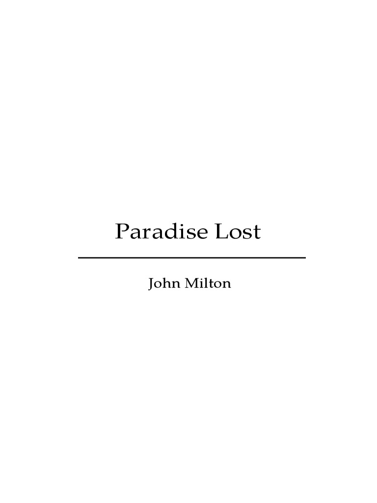 Milton's Paradise Lost | PDF | Paradise Lost
