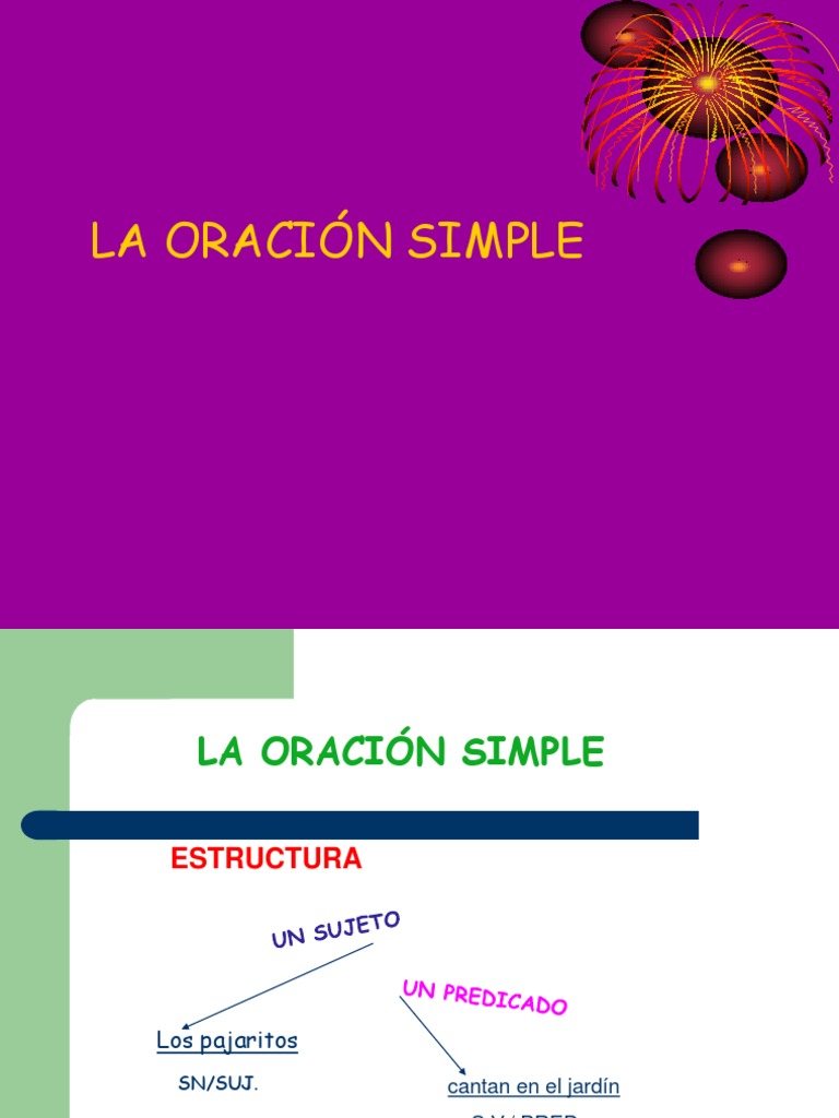 Estructura de la Oración Simple | PDF | Verbo | Predicado (Gramática)