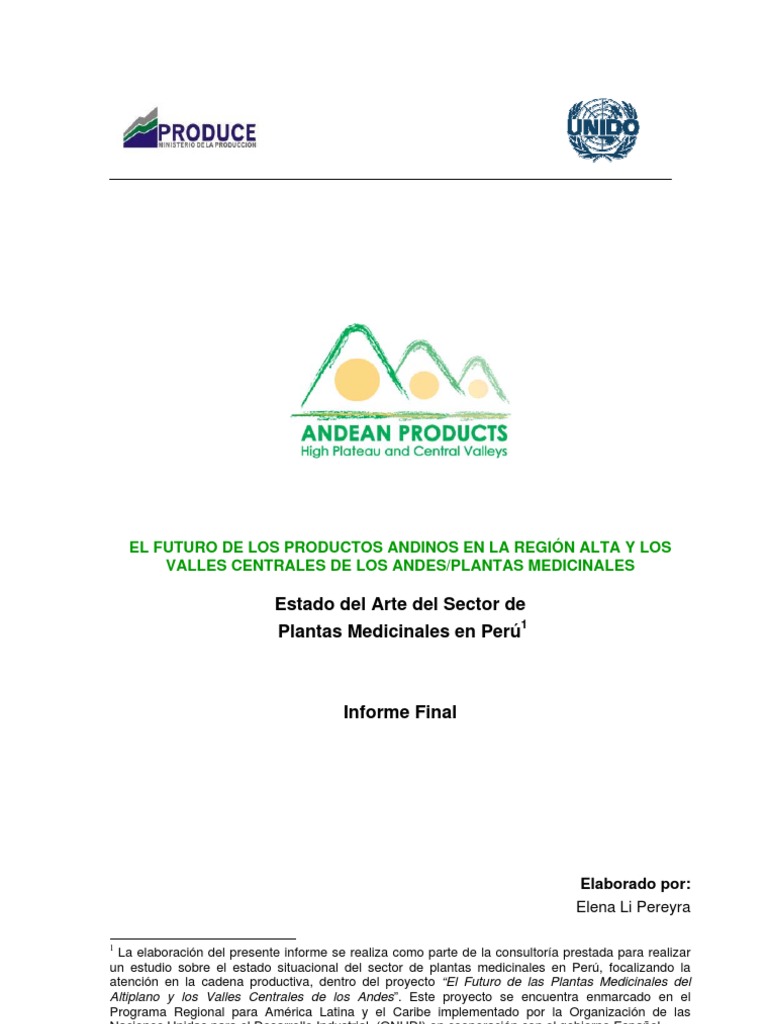 PERU Informe Final Plantas Medicinales 2vf-1 | PDF | Plantas ...