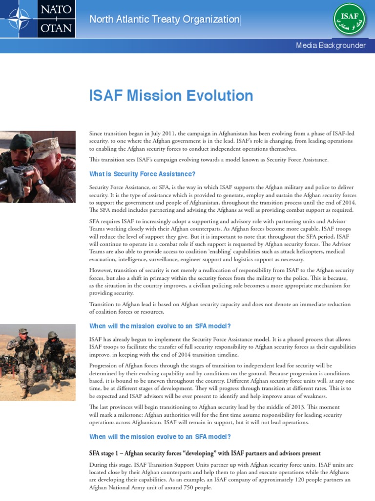 ISAF Transition to Afghan Security Forces | PDF | International ...