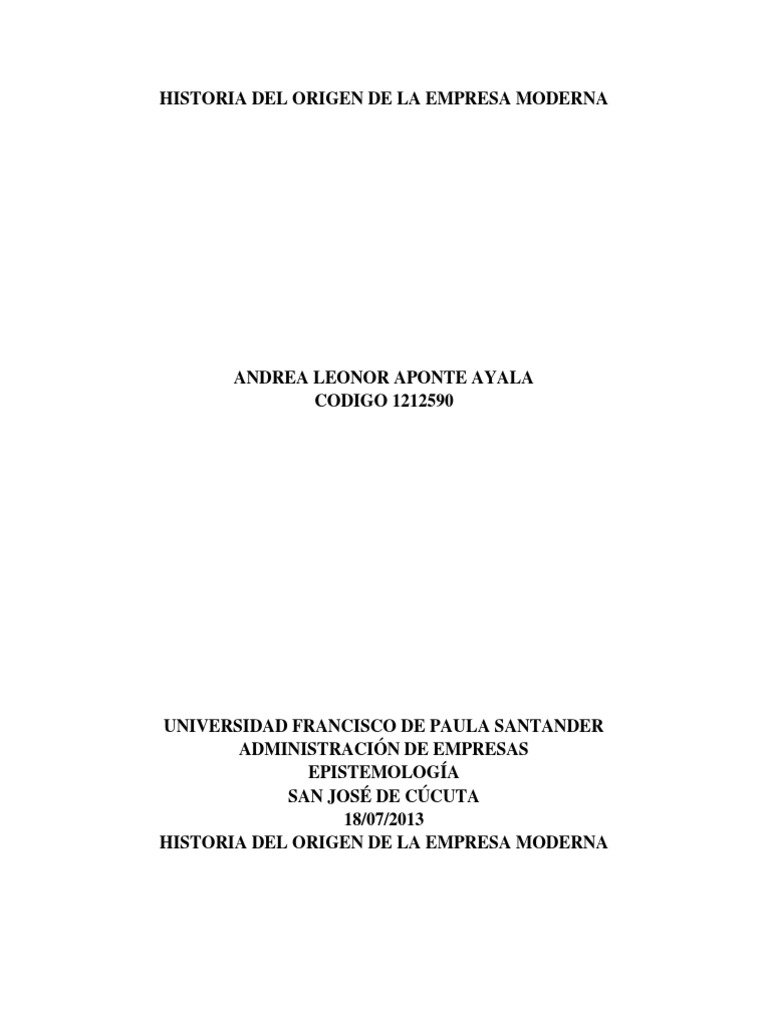 Historia Del Origen de La Empresa Moderna | PDF | John D. Rockefeller | Corporación multinacional