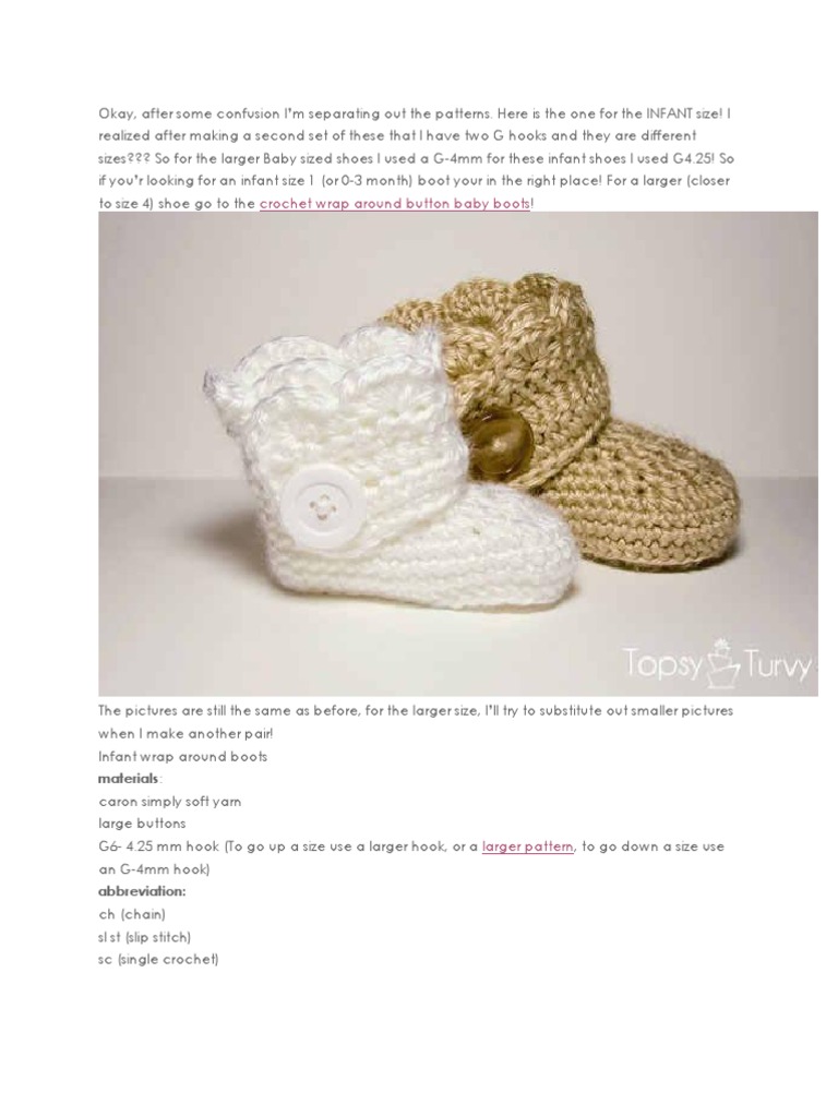 Baby Boots Crochet Pattern | PDF | Crochet | Handicrafts