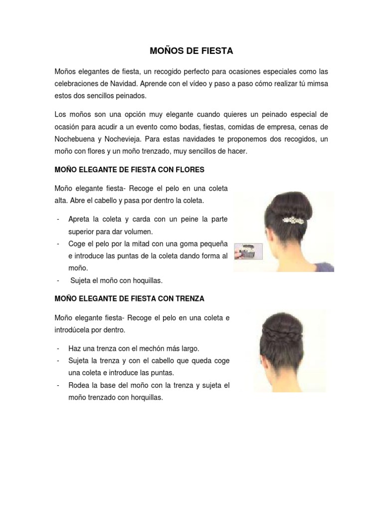 Moños Elegantes para Bodas y Fiestas | PDF | Trenza | Pelo