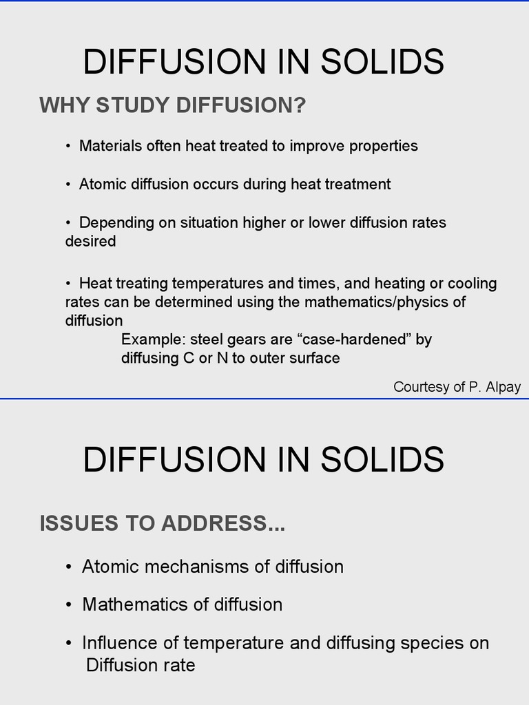 Lecture2 Diffusion IN SOLIDS | PDF