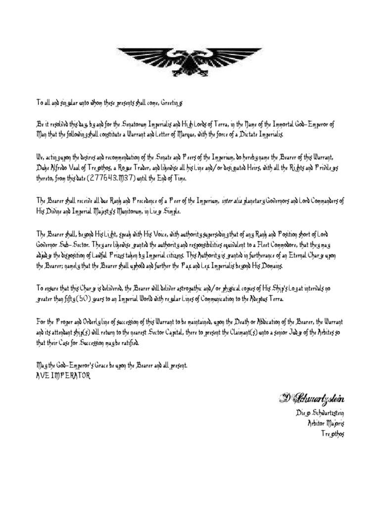 Warrant of Trade Warhammer 40k | PDF