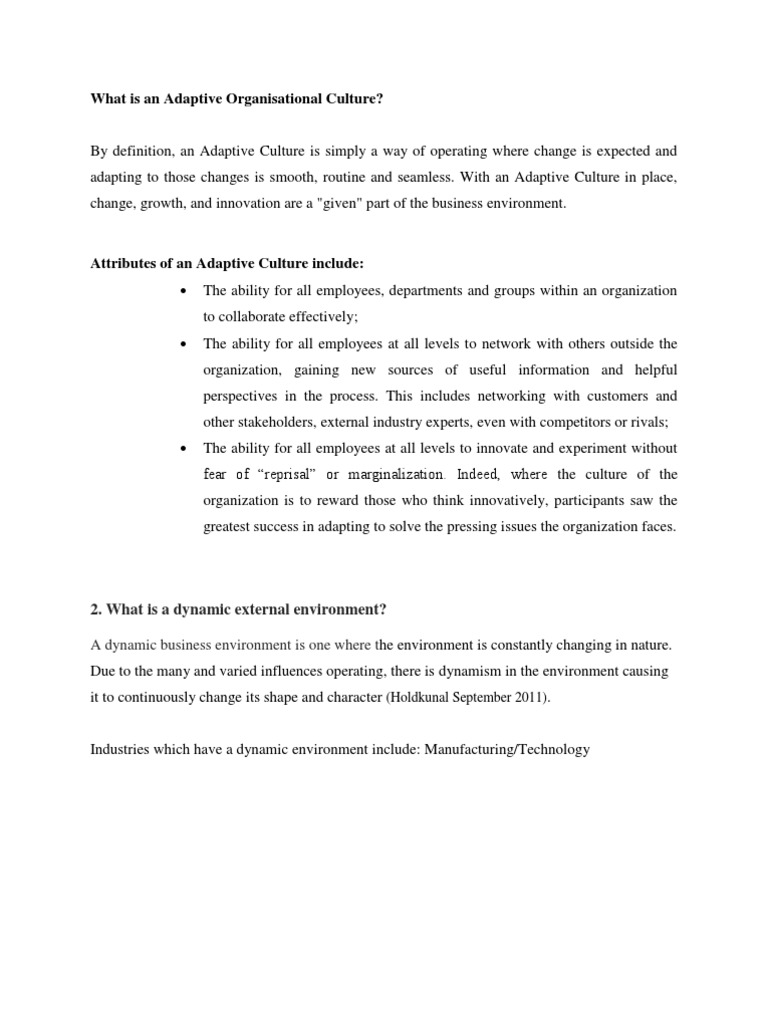 Adaptive Culture | PDF | Hewlett Packard | Innovation