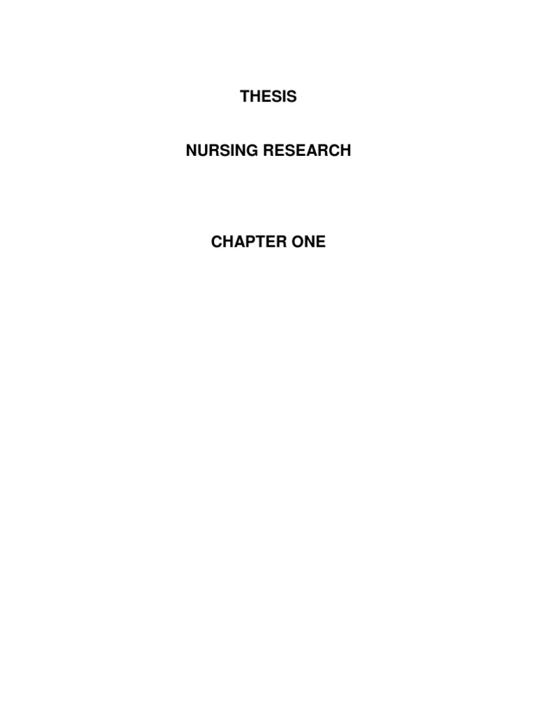 Thesis (Nursing Research | PDF