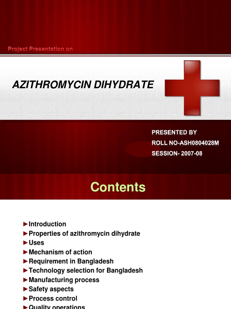 Azithromycin Dihydrate: Overview & Action | PDF | Physical Sciences ...