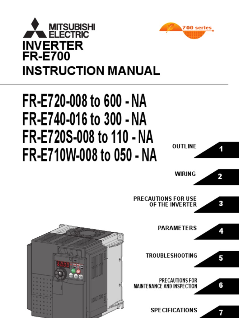 Mitsubishi E700 Variable frequency drive (VFD) Instruction Manual ...