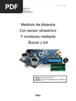 Informe de Sensor Ultrasonico | PDF | Sonido | Arduino