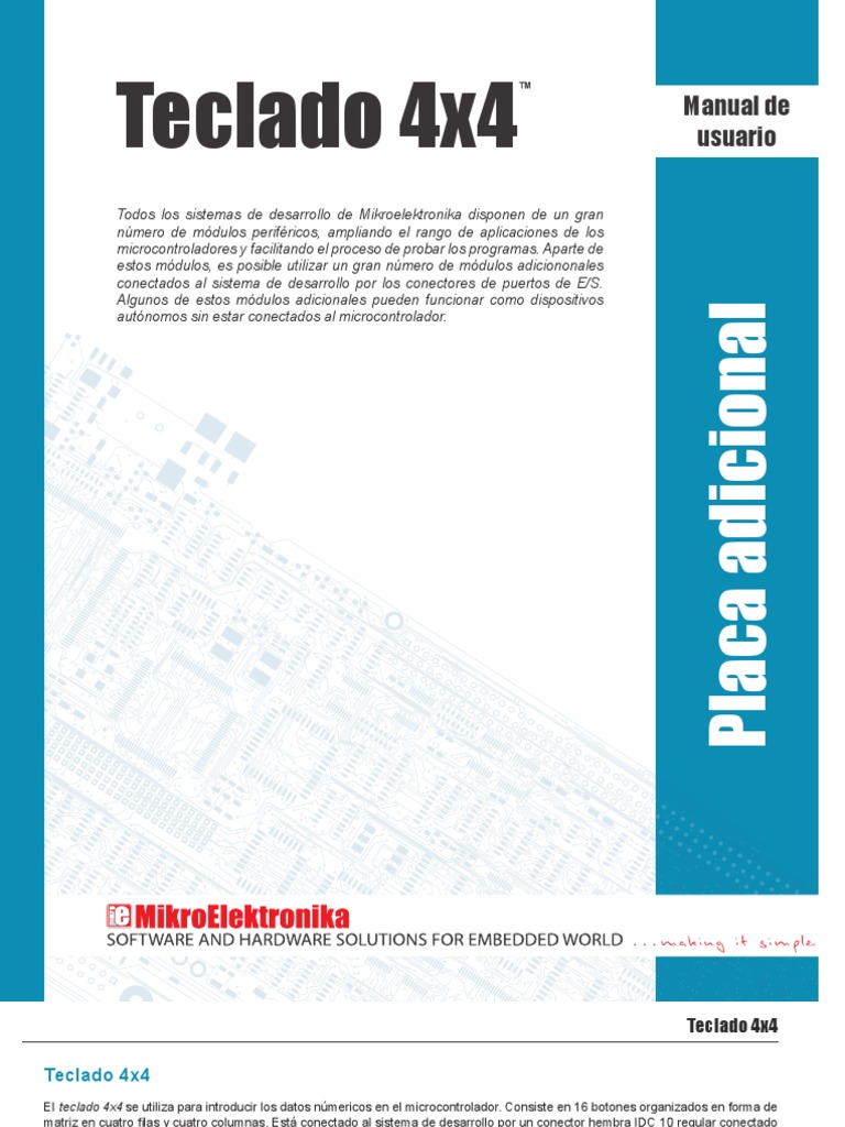 Keypad Board Manual Datasheet | PDF | Microcontrolador | Teclado