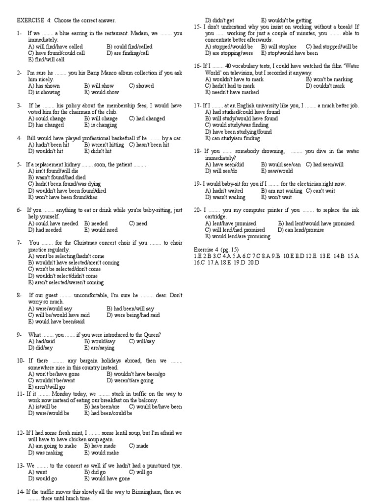 Els 5 Exercise 4 | PDF | Leisure