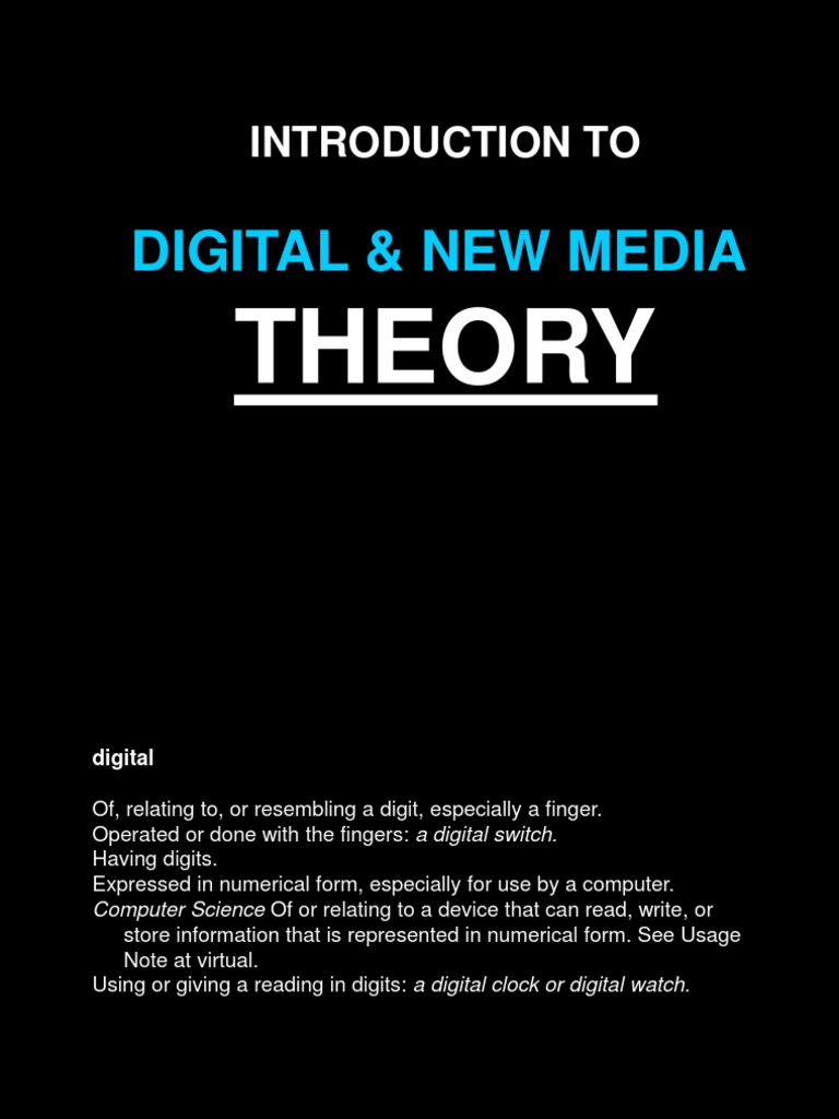 Introduction New Media & Digital | PDF | New Media | Mass Media