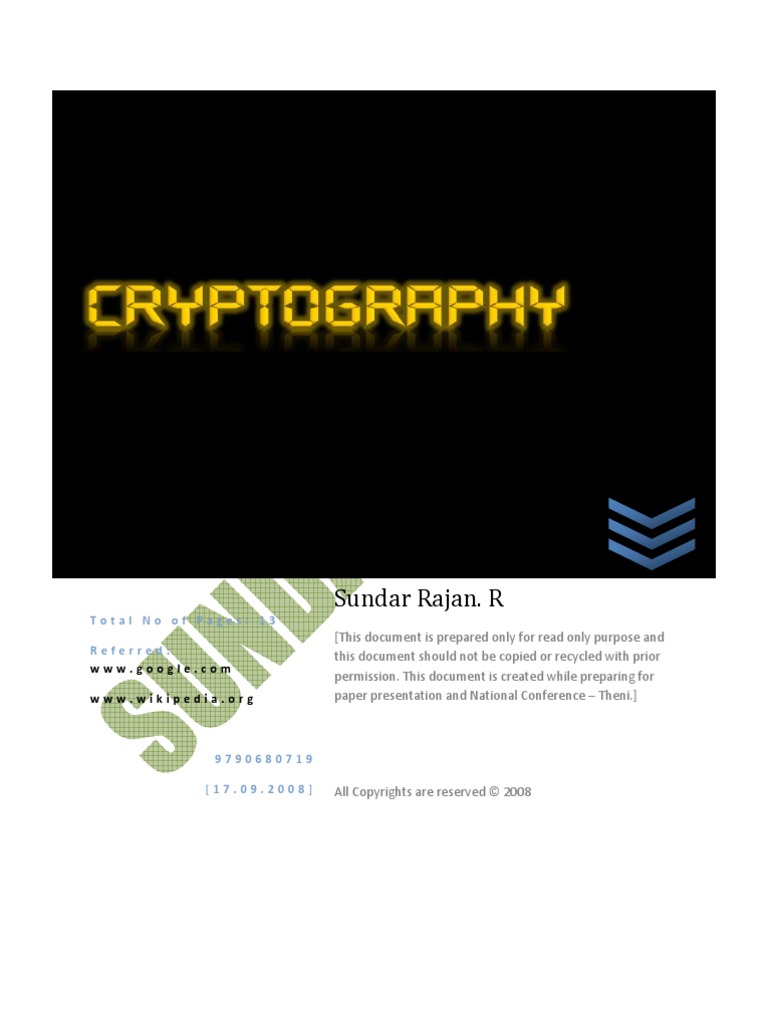 Latest Paper On Cryptography | PDF | Cryptography | Public Key Cryptography