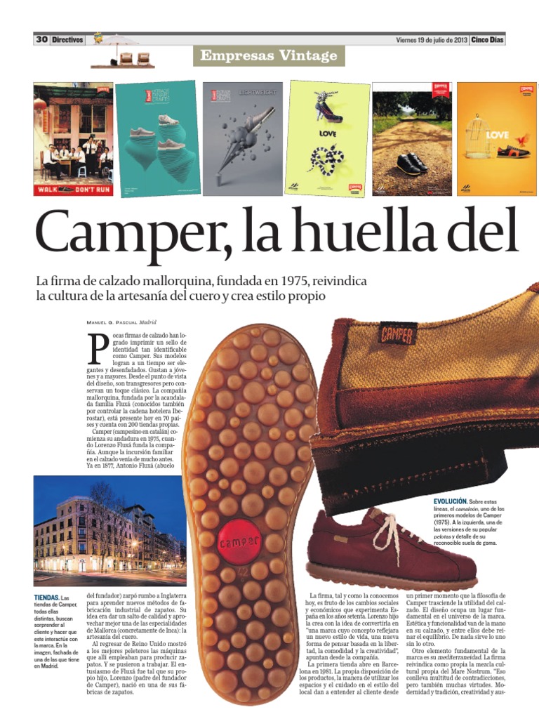 Historia y evolución de Camper | PDF | Zapato | Marca