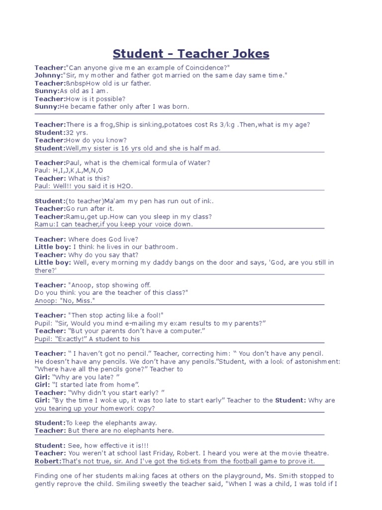Jokes - Kids Corner | PDF