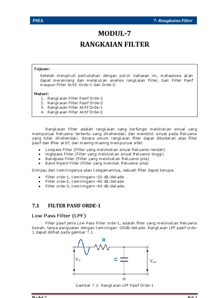 07 Rangkaian Filter Pdf Pdf
