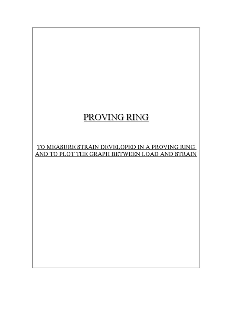 Proving Ring Experiment | PDF | Elasticity (Physics) | Force