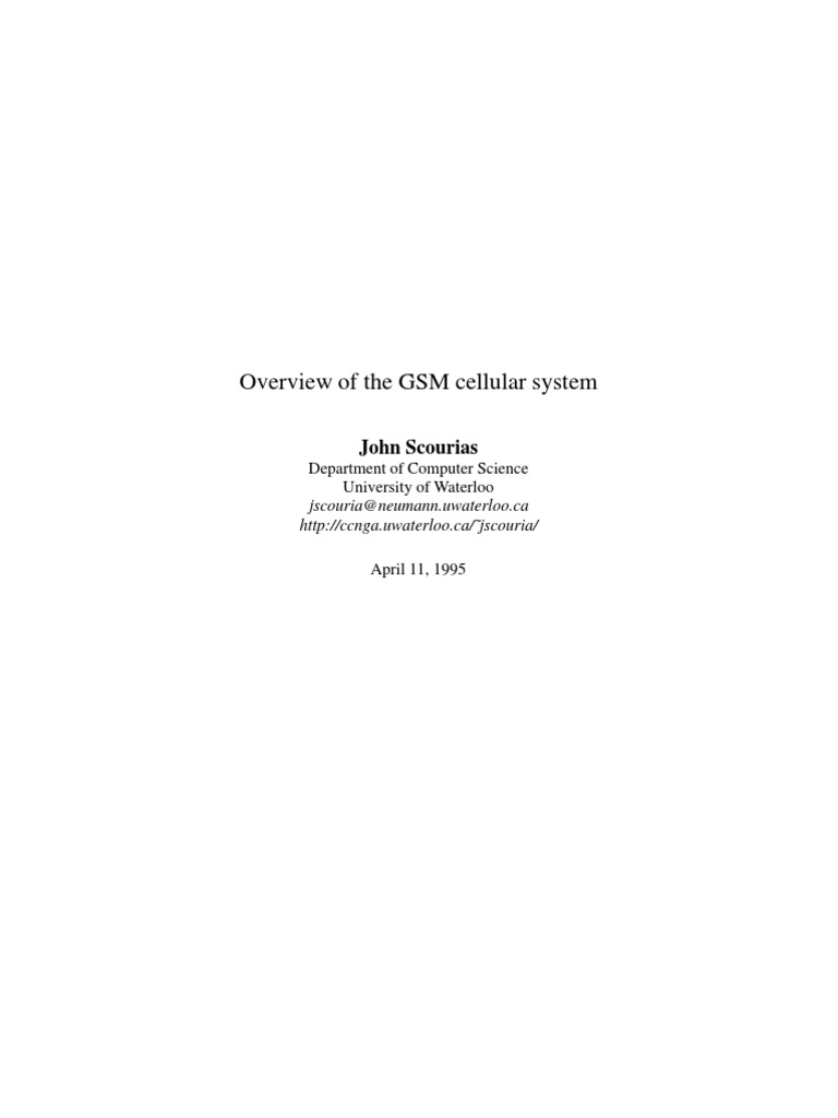 Overview of The GSM Cellular System: John Scourias | PDF | Gsm | Radio ...
