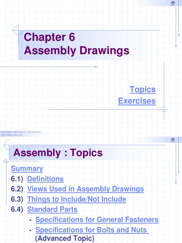 Chapter 6 - Assembly Drawings | PDF | Screw | Specification (Technical ...