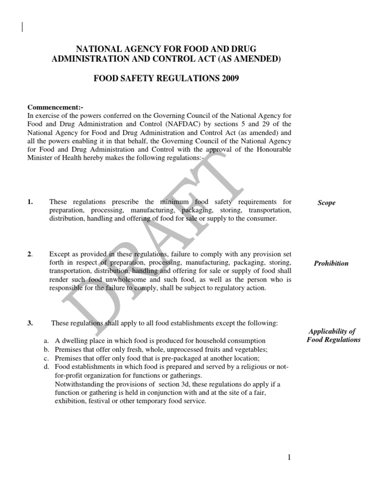 Food Safety Regulations | PDF | Food Safety | Hygiene
