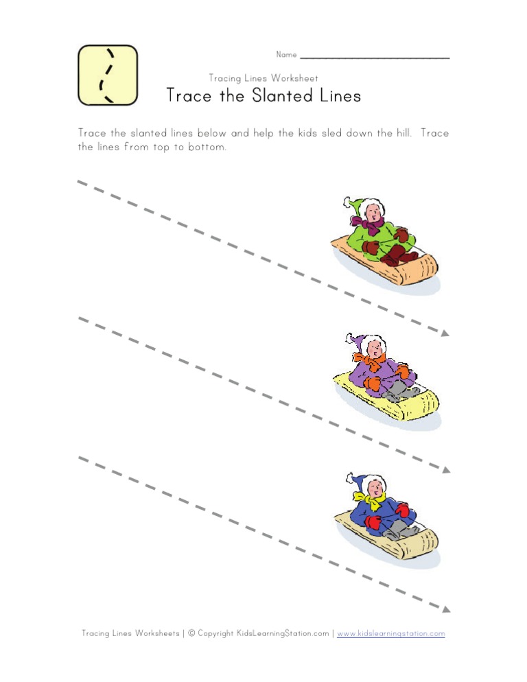 Tracing Lines Slanted | PDF