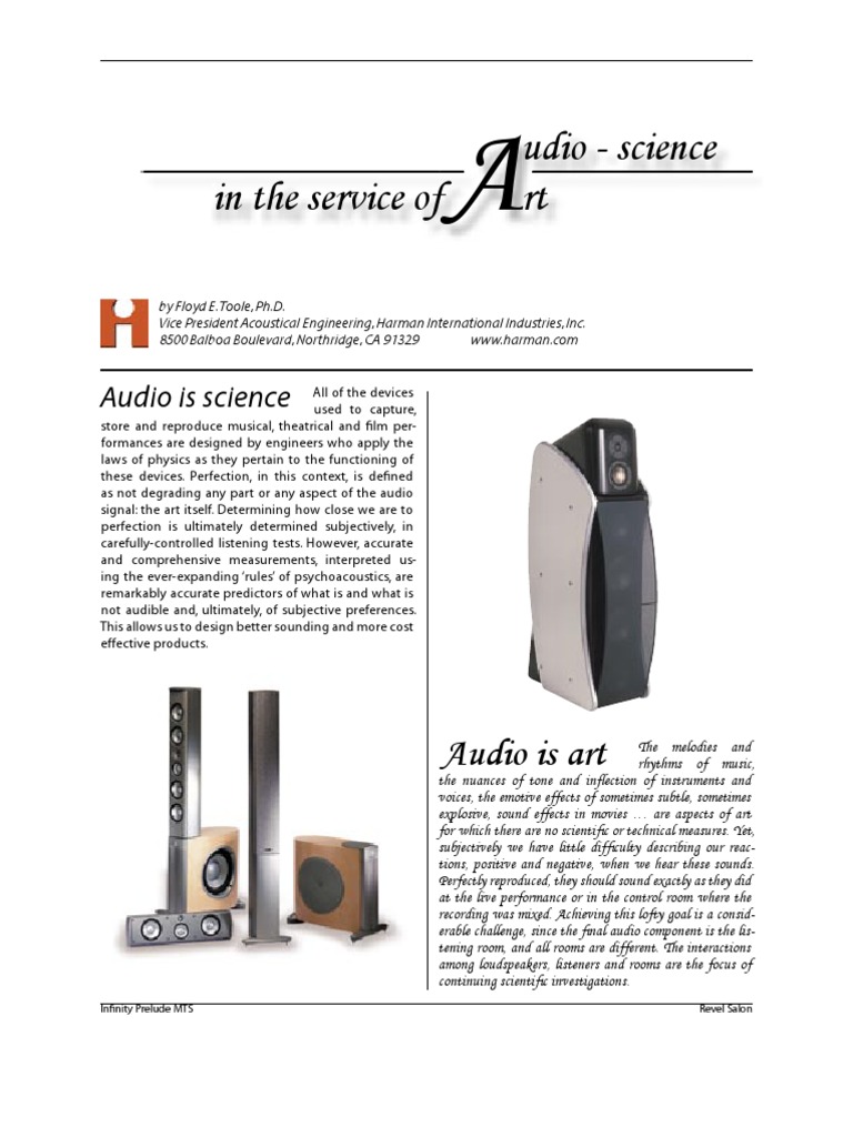 Audio Science | Loudspeaker | Sound Recording And Reproduction