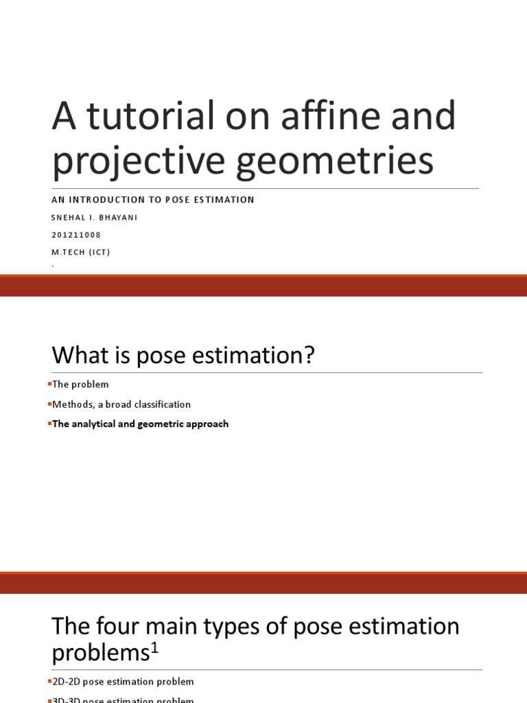 A Tutorial On Affine and Projective Geometries | PDF | Projective ...