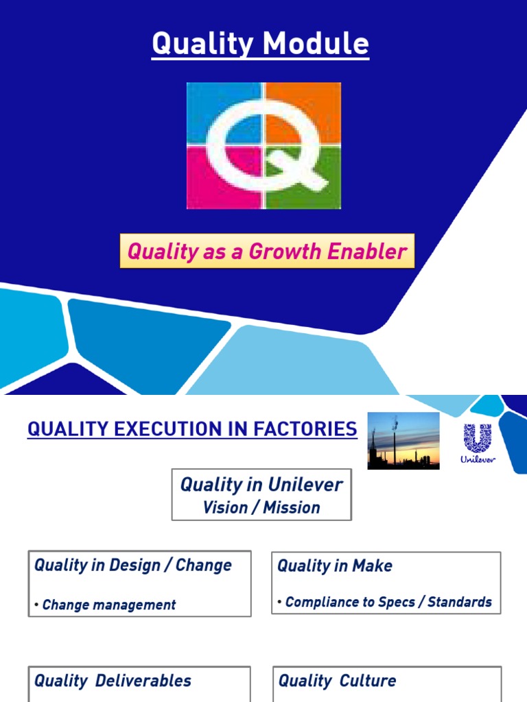 Quality Module | PDF | Unilever | Specification (Technical Standard)