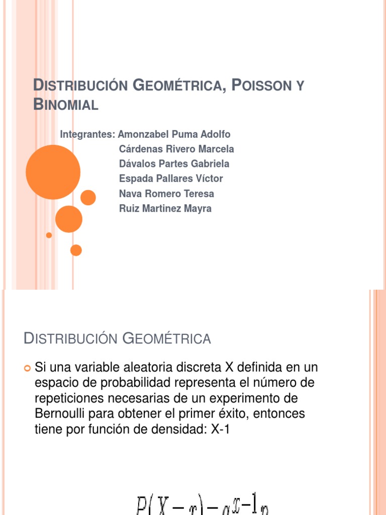 Distribución Geométrica, Poisson y Binomial | Distribución de probabilidad | Probabilidad ...