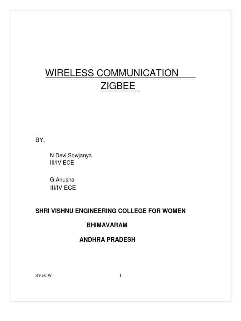 Wireless Communication Zigbee Pdf Network Packet Computer Network