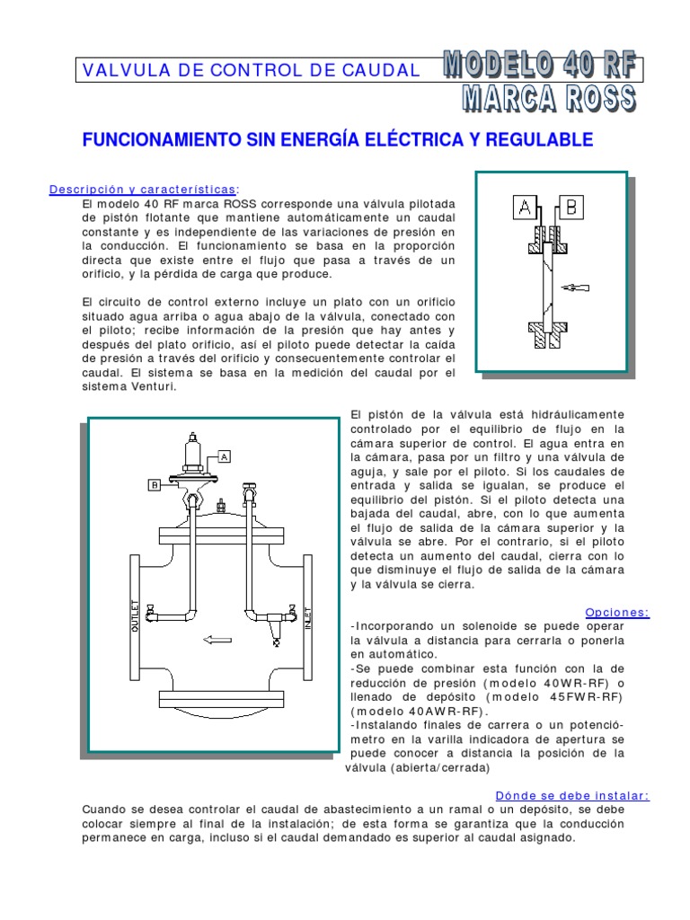 Valvula Ross Regulacion | PDF | Tap (Válvula) | Válvula
