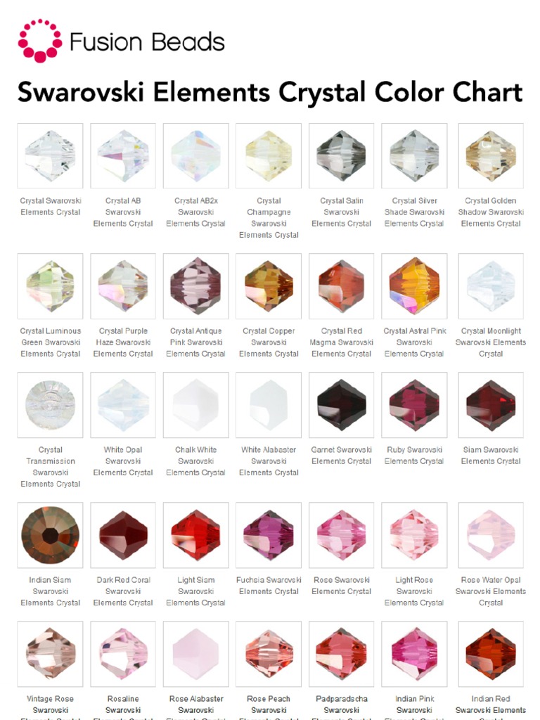 Swarovski Elements Crystal Color Chart | PDF